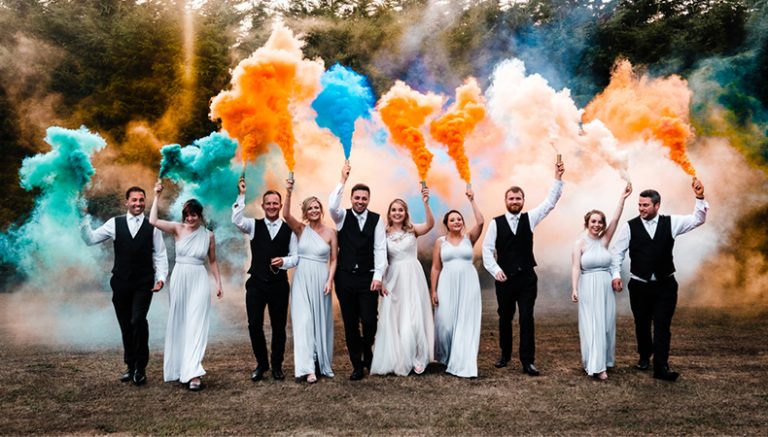 How to Use Smoke Bombs in Your Wedding Photos